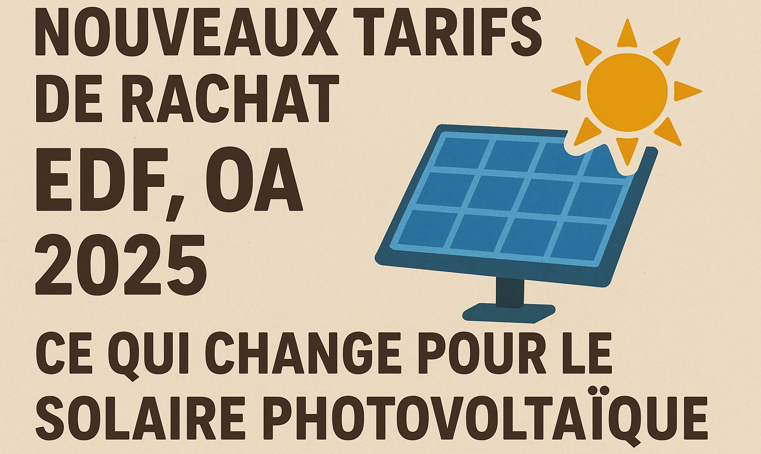 Nouveaux tarifs de rachat EDF OA 2025 : ce qui change pour le solaire ...