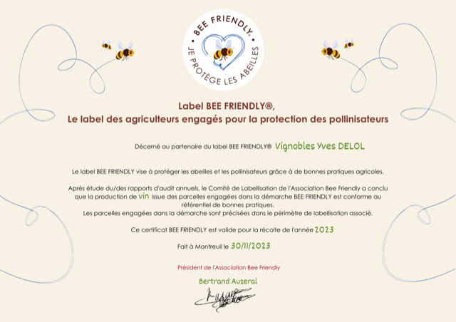 certifié BEE FRIENDLY 2023 | Actualités