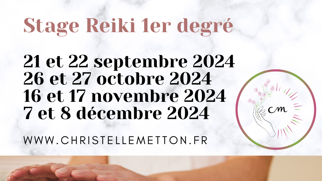 Planning des STAGES REIKI 1er DEGRE (Fin 2024)