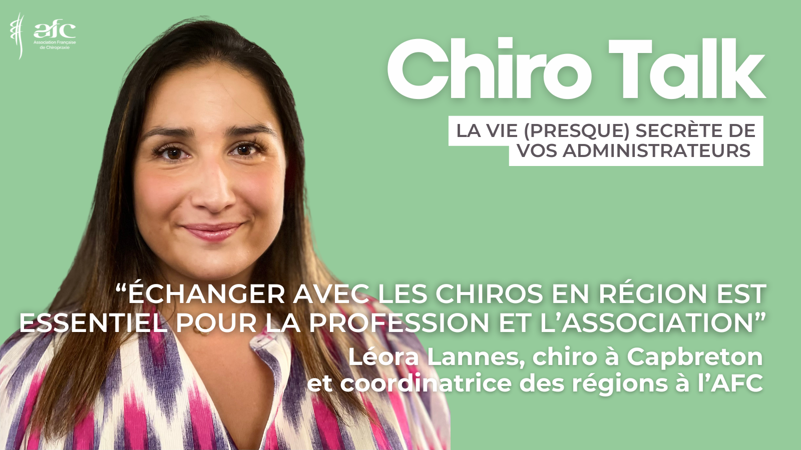 CHIRO TALK #5 - Echanger avec les chiros est essentiel pour la profession et l'association ...