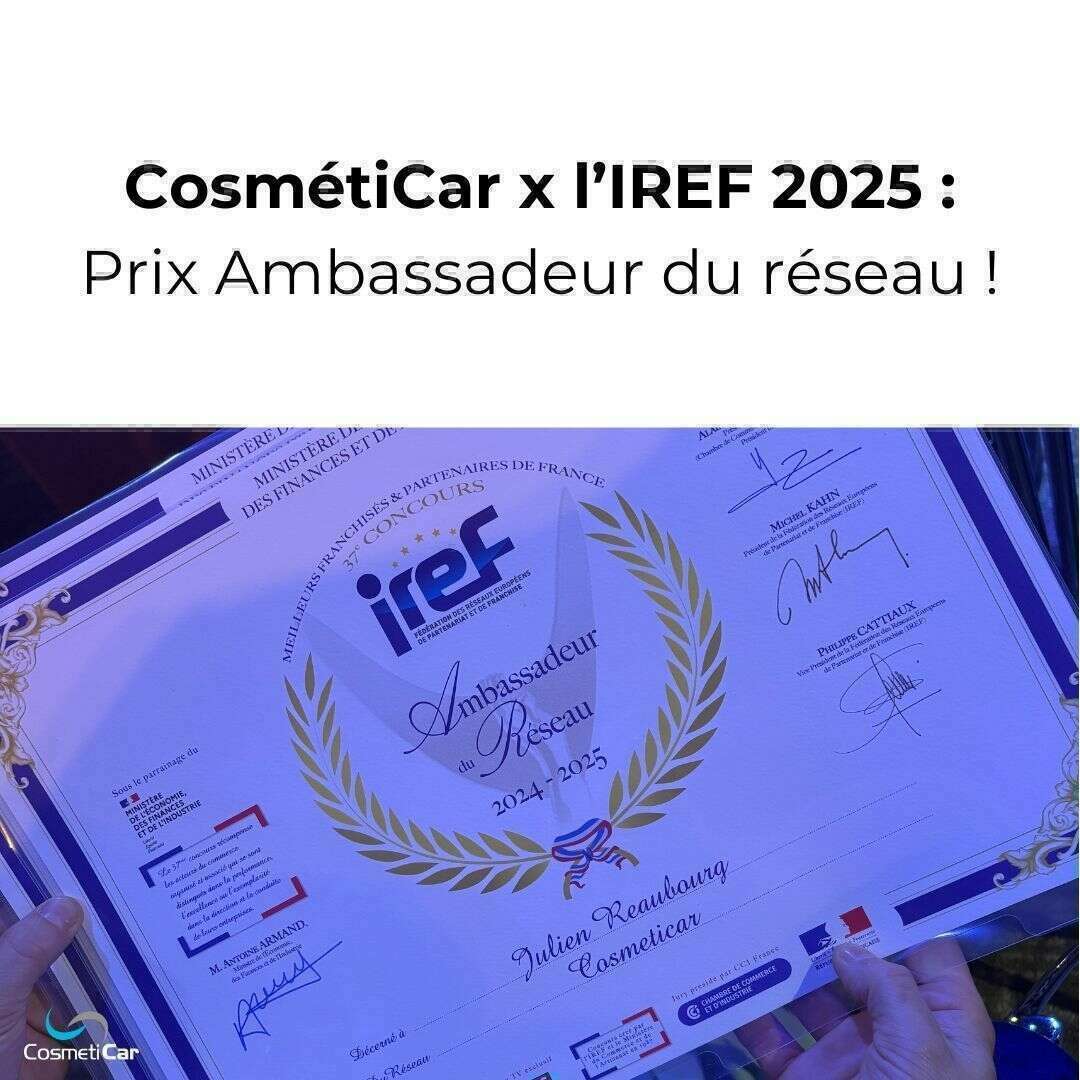 IREF 2024 : un prix exceptionnel pour le réseau CosmétiCar